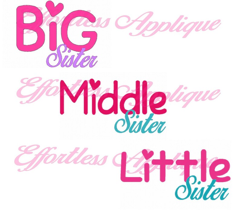 Big, Middle and Little Sister Sibbling Set Vinyl SVG File - Etsy