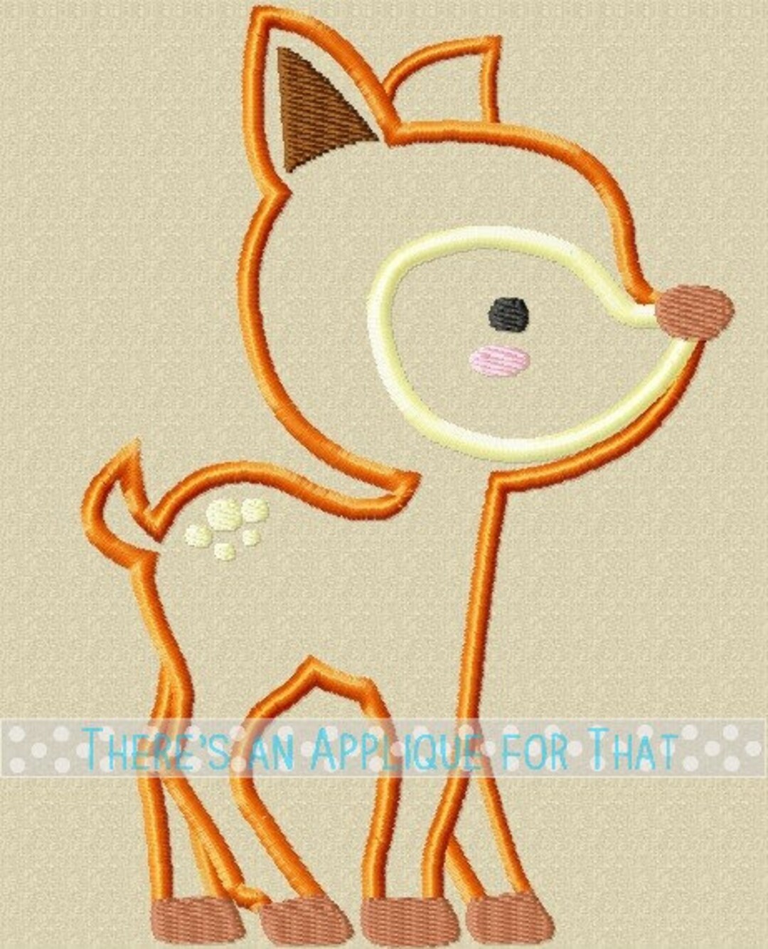 Cute Fawn Applique Design - Etsy
