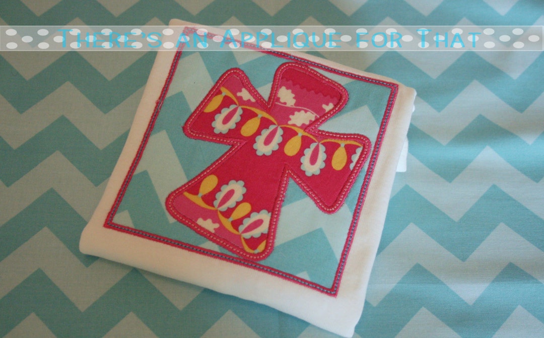 Cross in Square Applique Design - Etsy