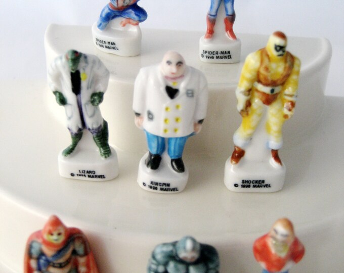 Feves Spiderman Complet Set of 8 Figures Marvel 1997 (perfect) - Etsy
