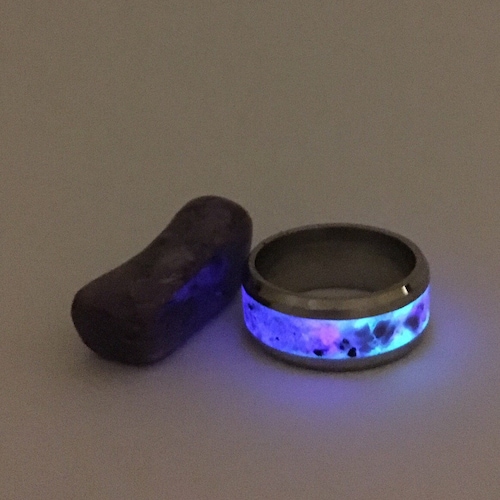 Amethyst Inlay Stainless Glow Ring in Sizes 6-13 - Etsy