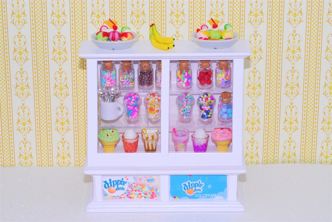 Miniature Ice Cream Shop Display Cabinet Filled With Treats, Soda Shop ...
