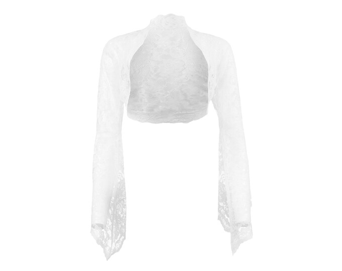 PICK A COLOR Stretch Lace Top, Crop Bell Sleeve, Angel Wing Hippie ...