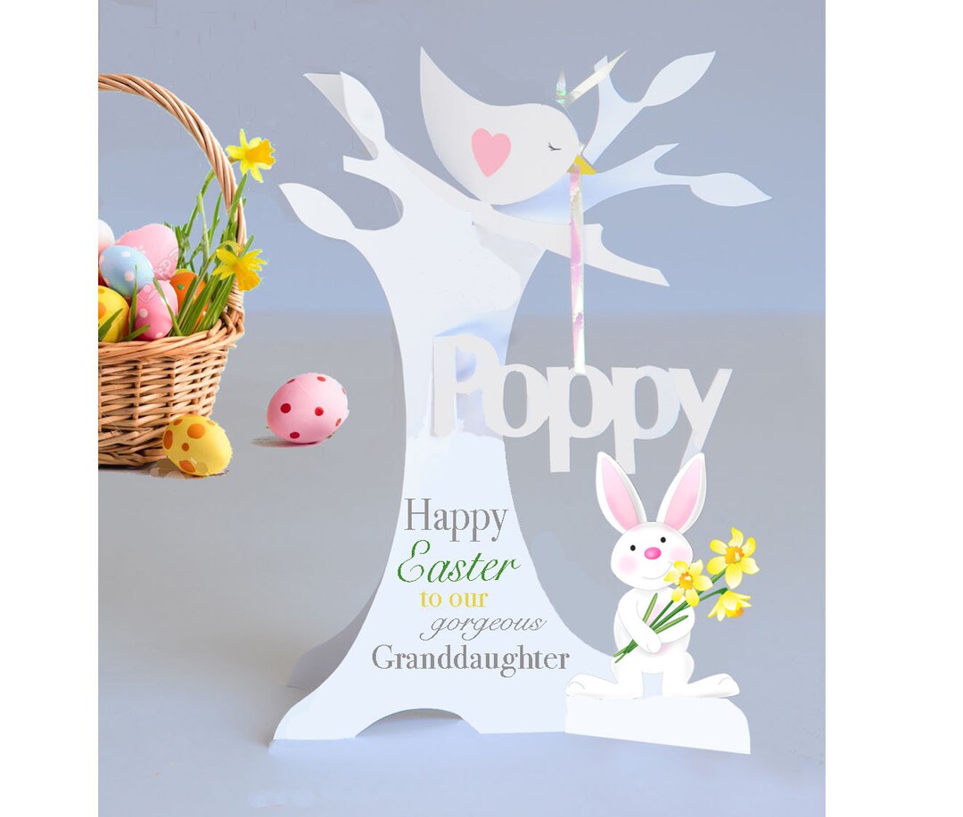 Personalised Easter 3D Paper Cut Card for a Granddaughter,grandson ...