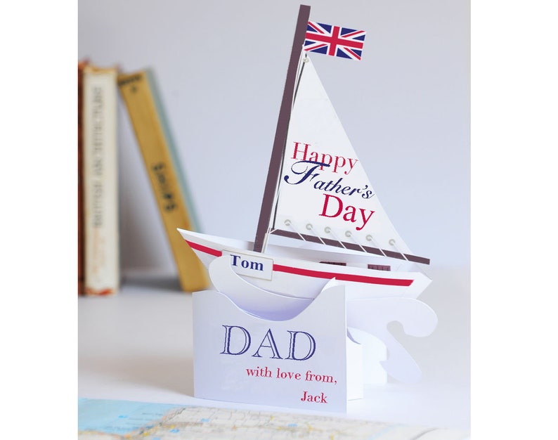 Personalised 3D Popup Sailing Boat Birthday/father's Day Card for Dad ...