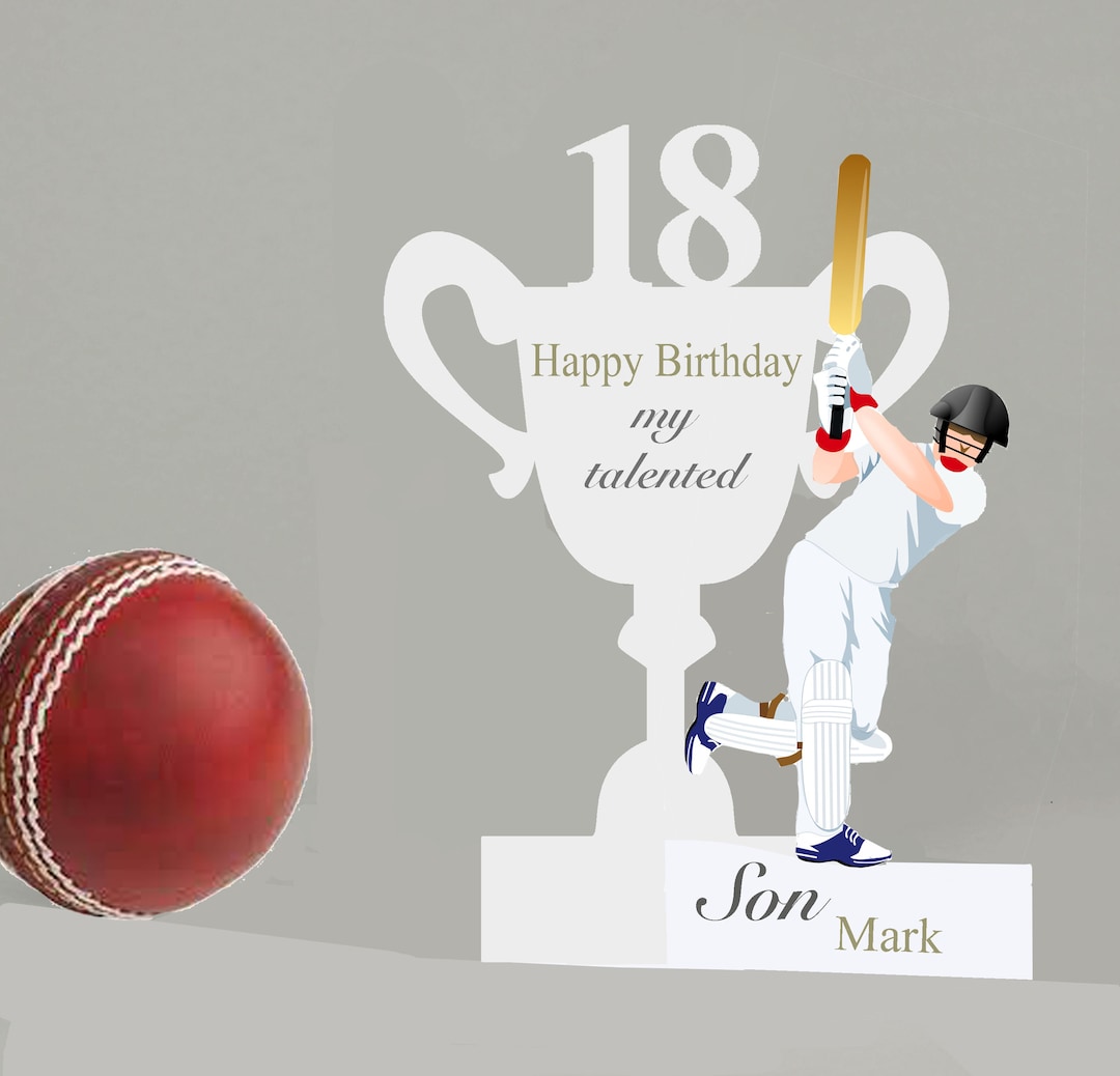 Personalised Cricket Birthday Card Any Age 3D Paper Cut for a Son ...