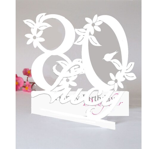 Personalised 80th 3D Paper Cut Card for a Mum/ - Etsy