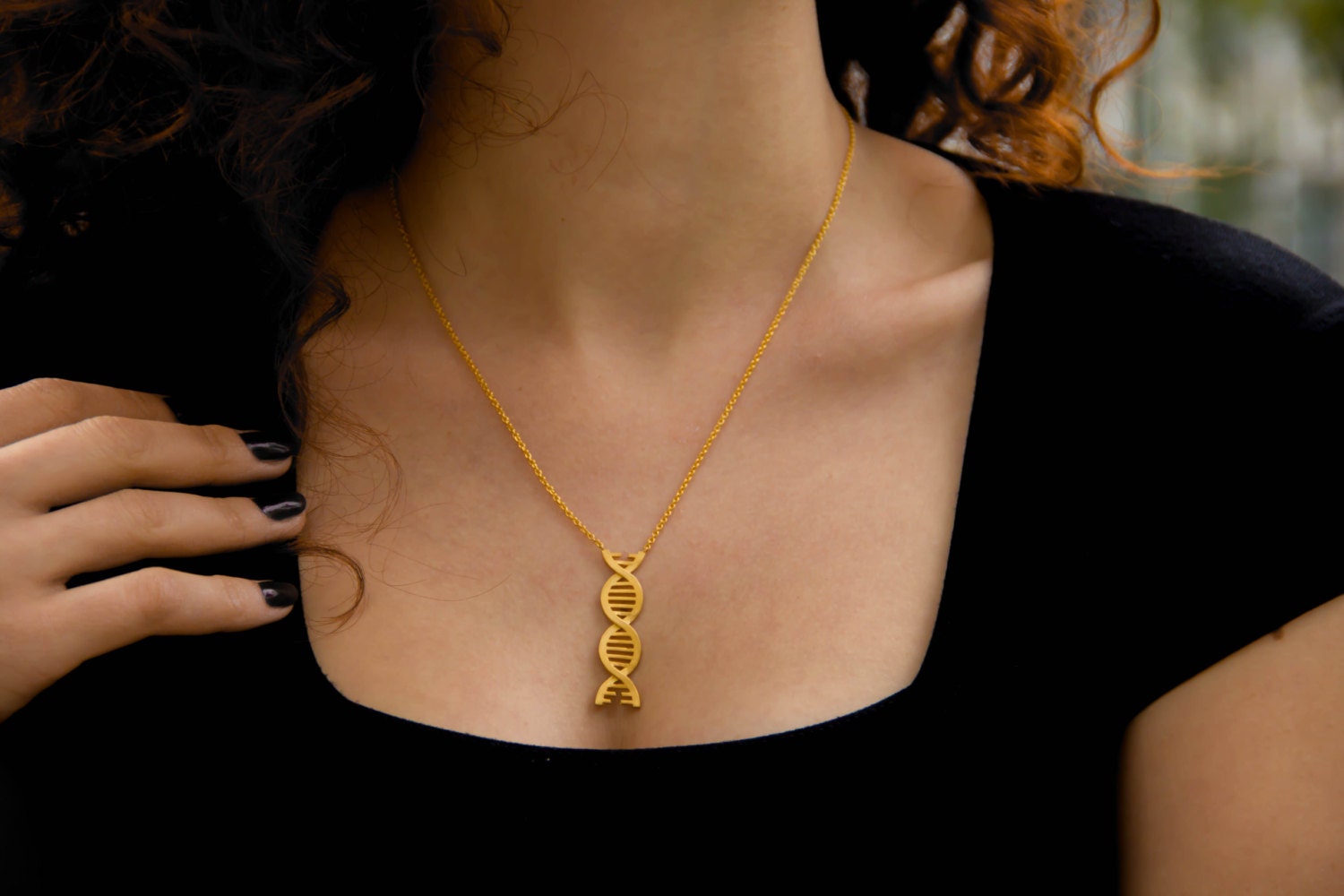 DNA Necklace Gold Filled Necklace Science Love Geekery - Etsy