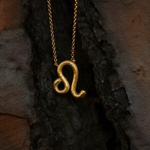 Sterling Silver Leo Necklace, Gold Leo Necklace, Silver Leo Sign ...