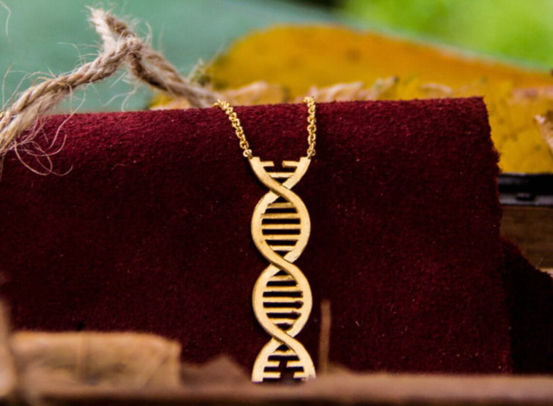 DNA Necklace Gold Filled Necklace Science Love Geekery - Etsy