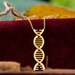 DNA Necklace, Gold Filled Necklace, Science Love, Geekery Gift, Silver ...