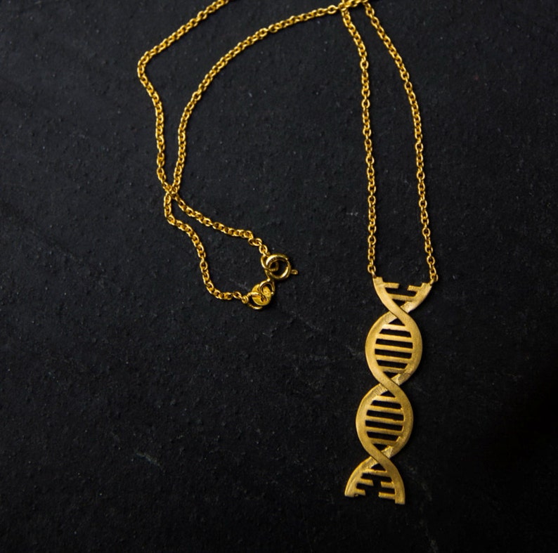 DNA Necklace Gold Filled Necklace Science Love Geekery - Etsy