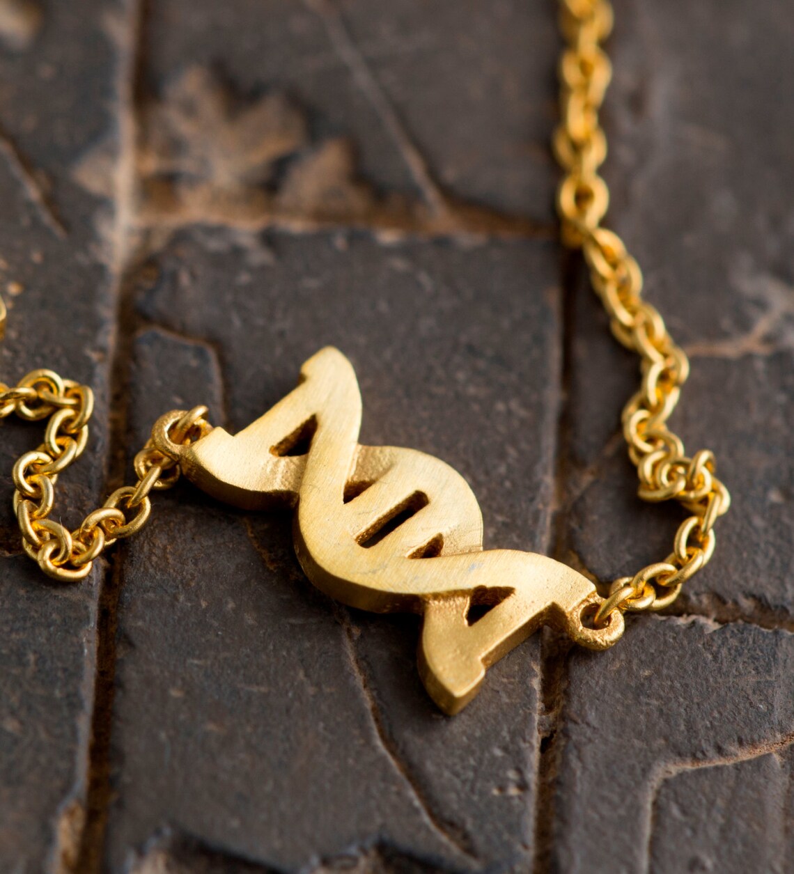 DNA Sideways Necklace - Dainty Gold Necklace - Sterling Silver Necklace ...