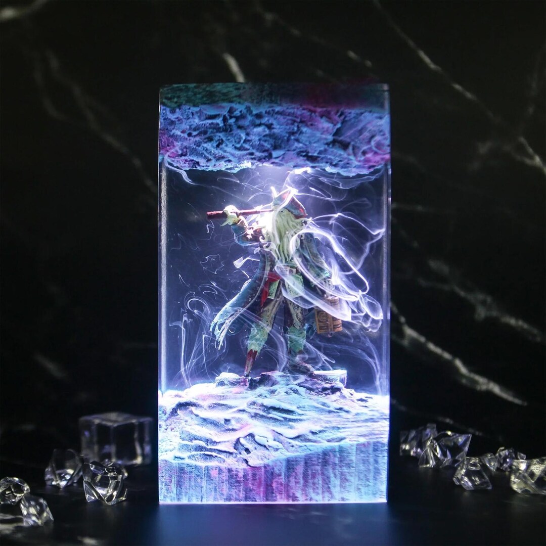 Davy Jones Resin Lamp – Pirates of the Caribbean Diorama – Handmade LED ...