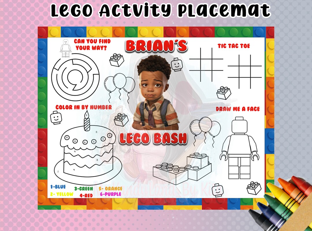 Custom Activity Placemats. Kids Party Placemats. Customized Coloring ...