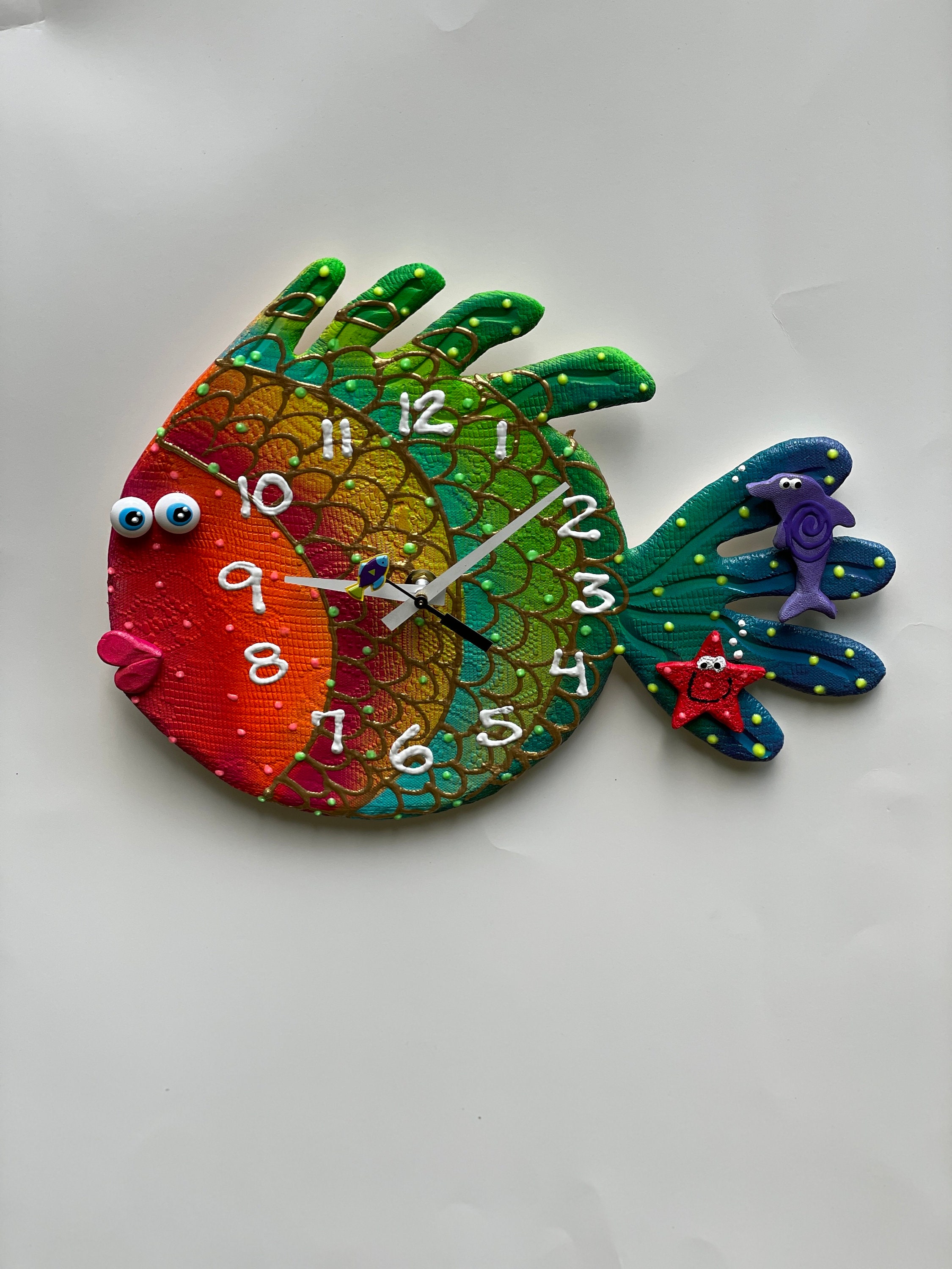 Clock, Blowfish Clock, Unique wall Clock,Under the Sea, Ocean, Under ...