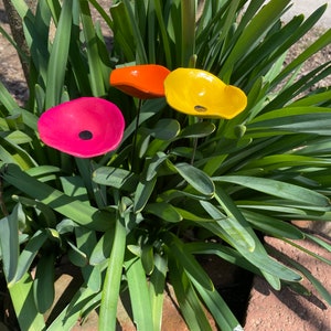 Set of 3 Mini Poppy Flower Stakes,poppy Flower Pot Cluster,garden ...