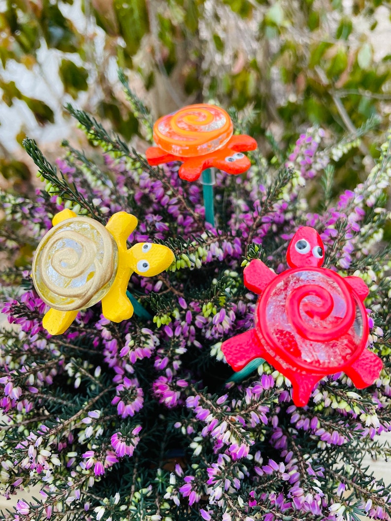 Sea Turtle Garden Stakes, 7 Sea Turtle Garden Stakes,potted Plants ...