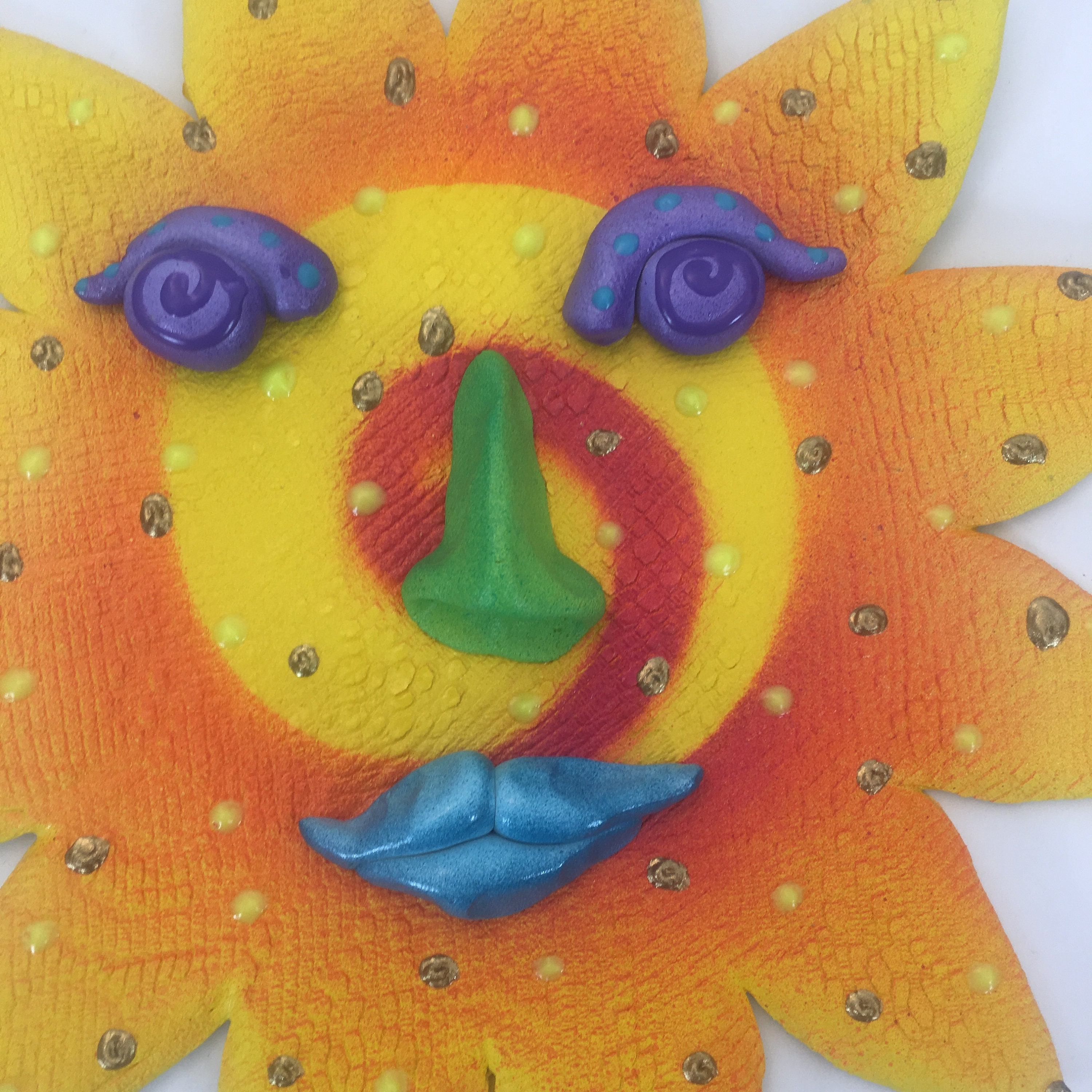 Ceramic Sun Face-Sunshine Face- Sun- Wall Art-Ceramic Sun-wall decor