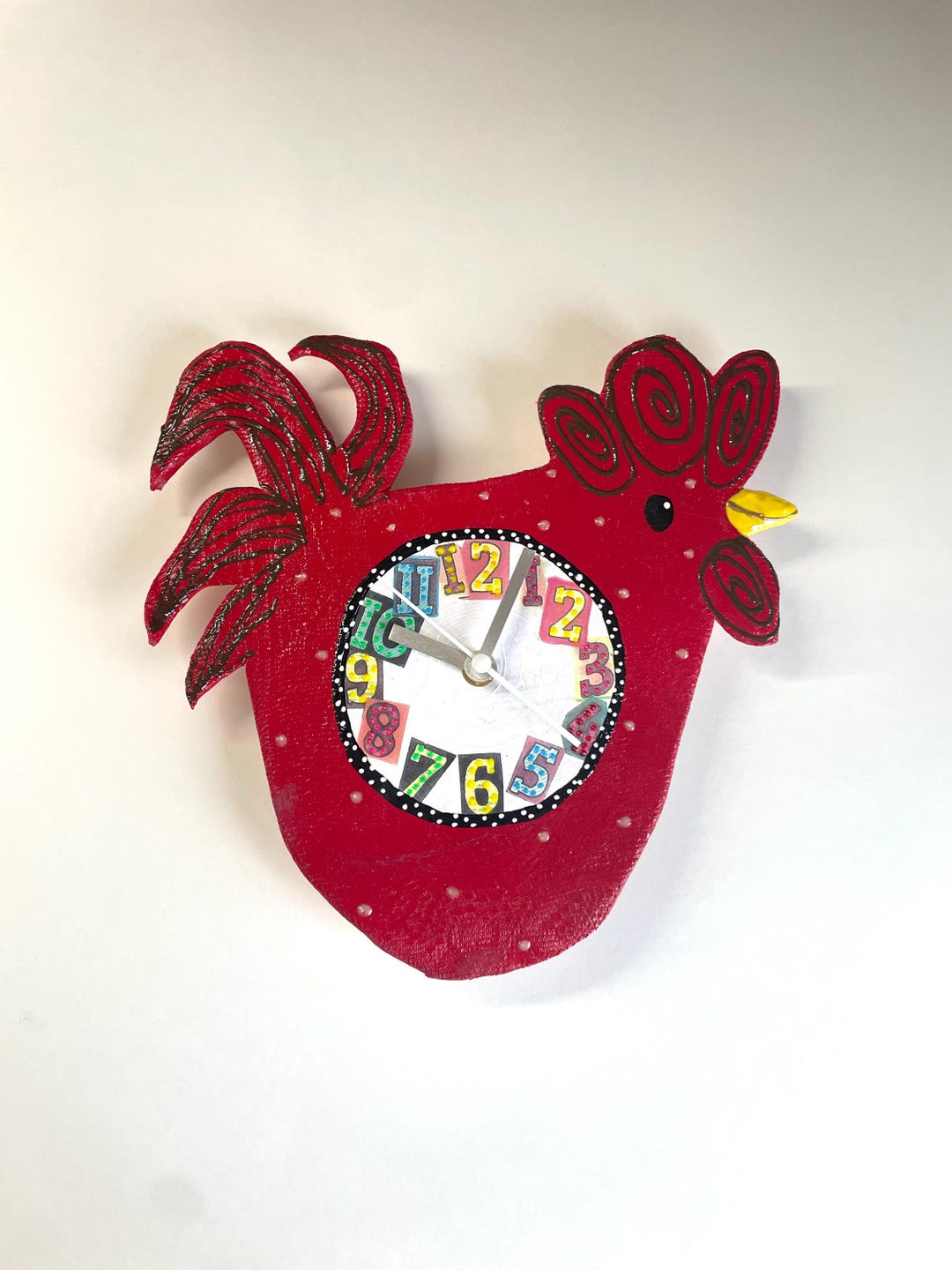 Wall Clock, Rooster Clock,kitchen Clock, Animal Clock, Kitchen Decor ...