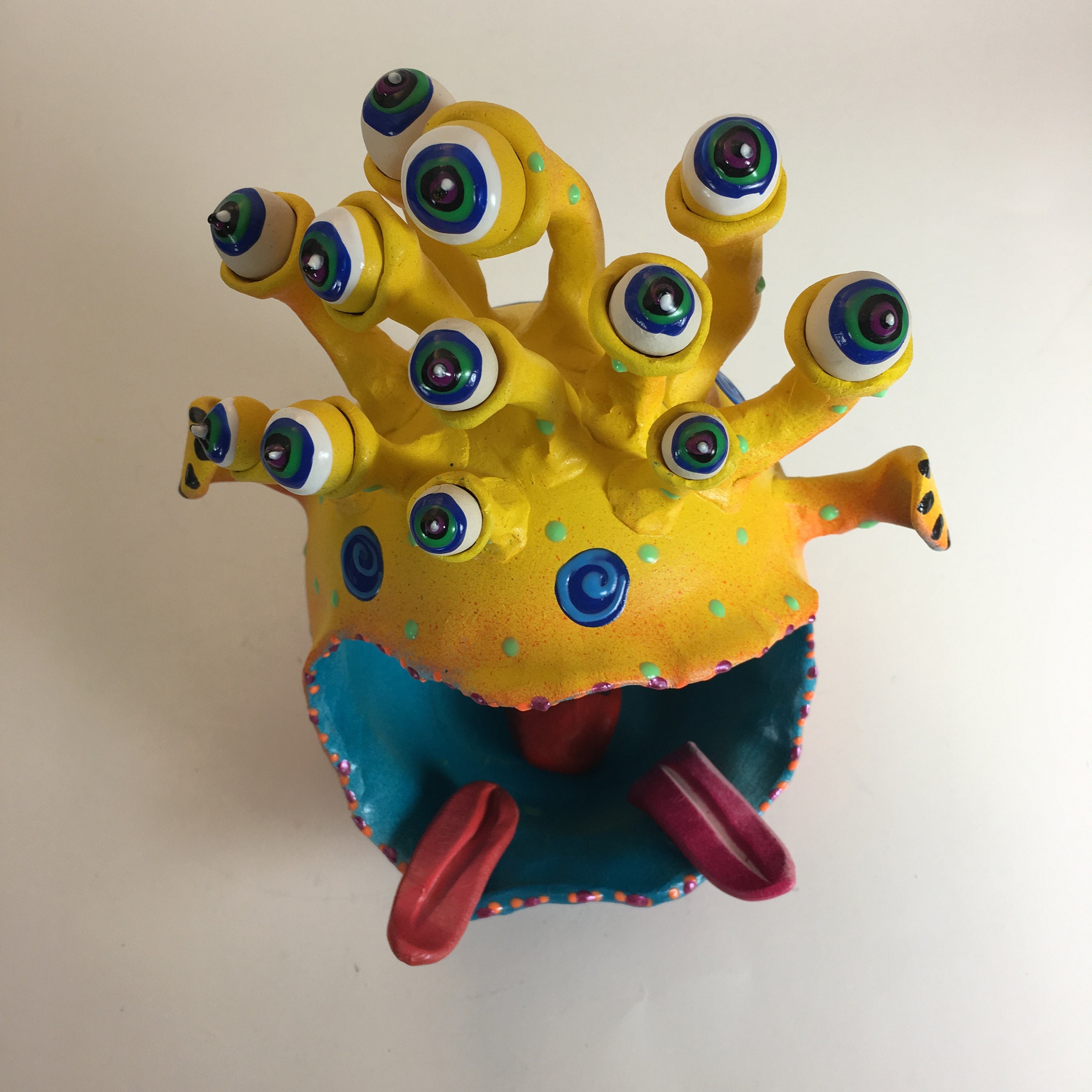 Monster Candy Dish, 12 Eyed Monster, Glow In The Dark Monster- Alien