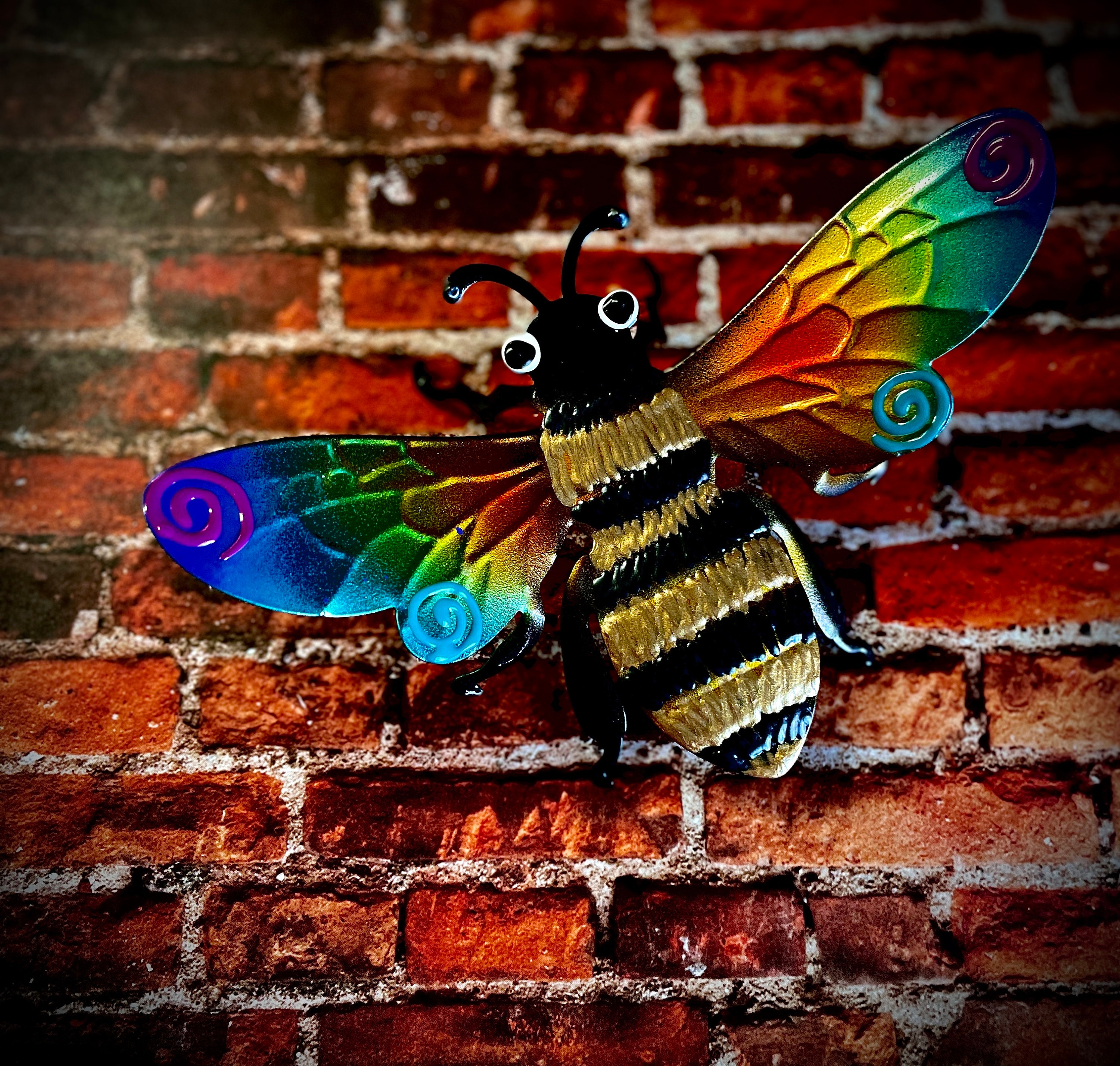 Honey Bee Wall Decor-Fence Wall Decor-Bumble Bee Yard art-Yellow ...