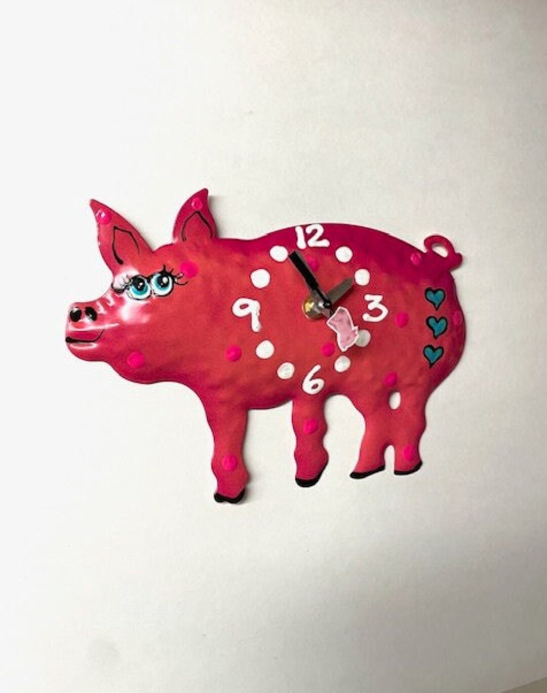 Pig Clock Pig Wall Clock Farm Animal Decor Pig Gifts Kids Clock Pig ...