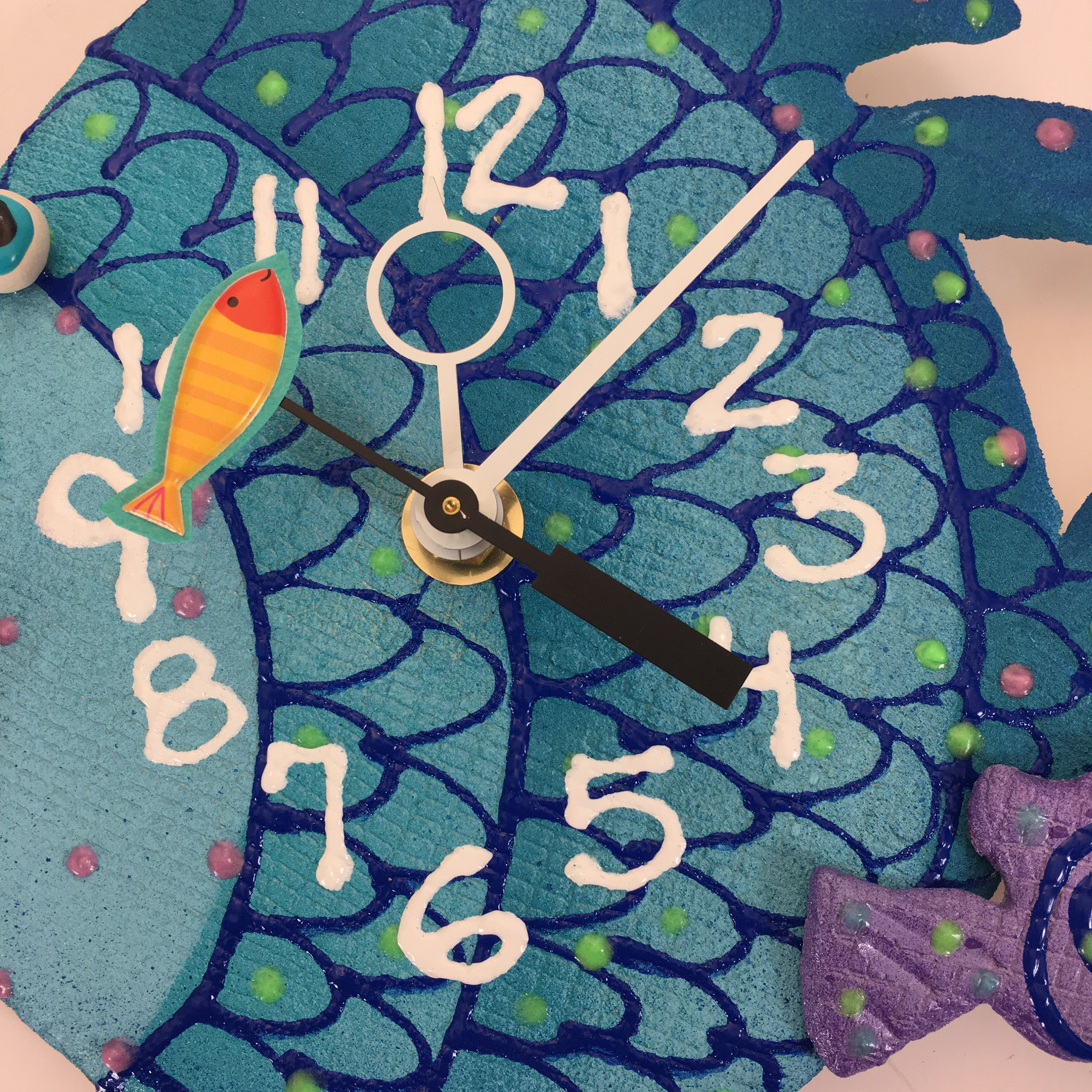 Kids Clock, Fish Clock,Nursery Clock ,Gift Clock,Tropical Theme,Ocean ...