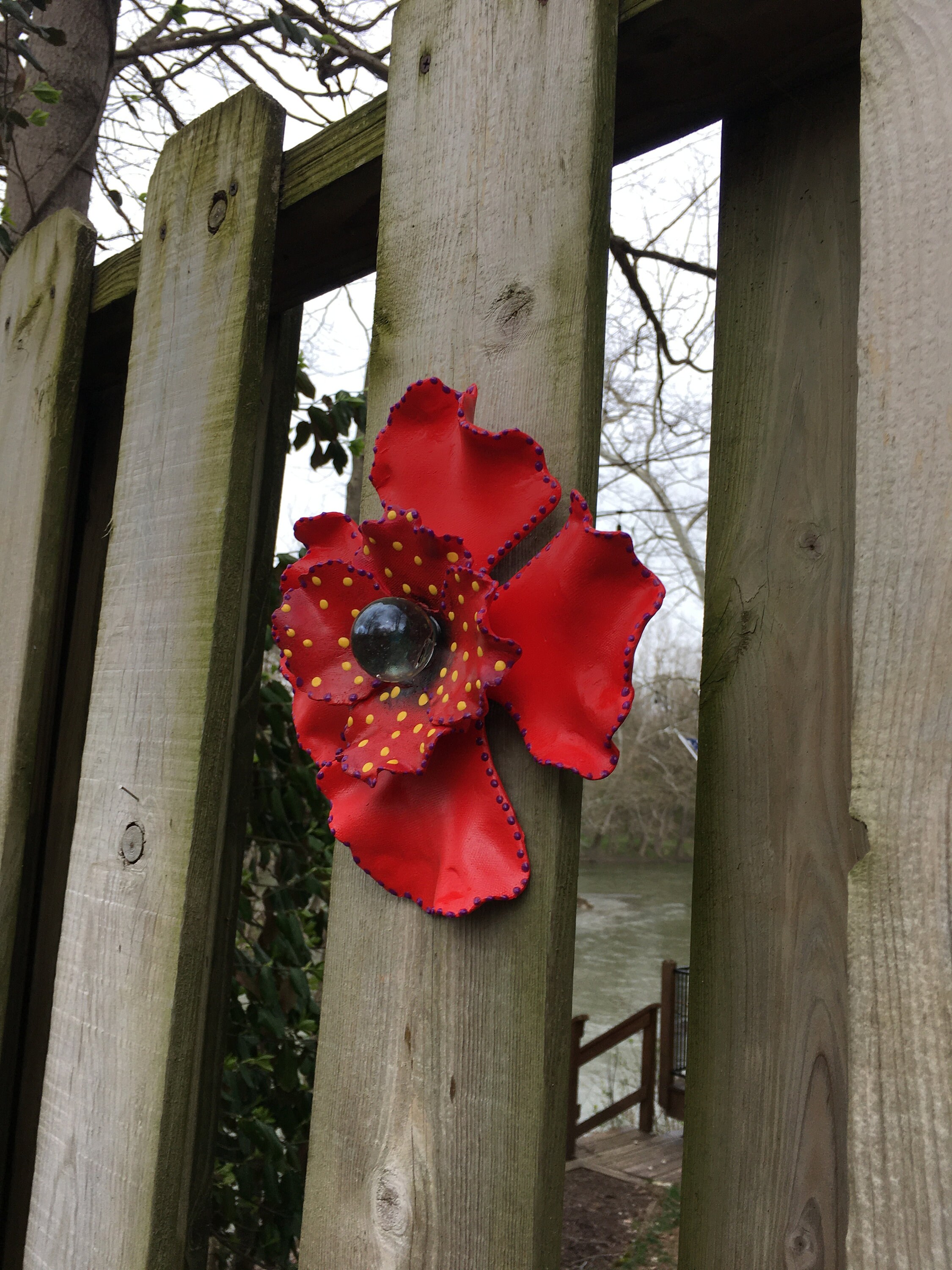 Flowers,Red Fence Flower,Fence Decoration,Patio Decor-Yard art-Flowers ...