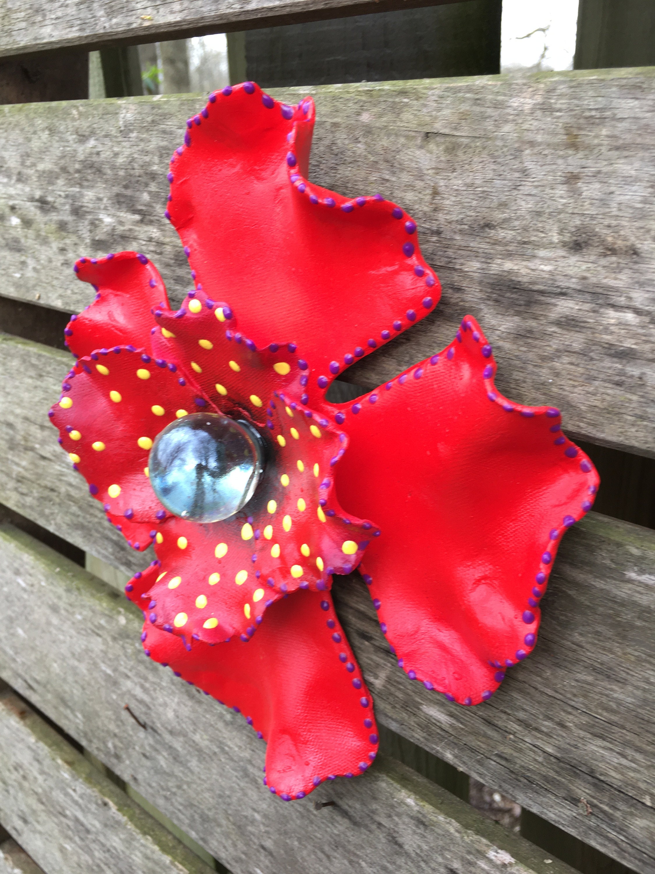 Flowers,Red Fence Flower,Fence Decoration,Patio Decor-Yard art-Flowers ...
