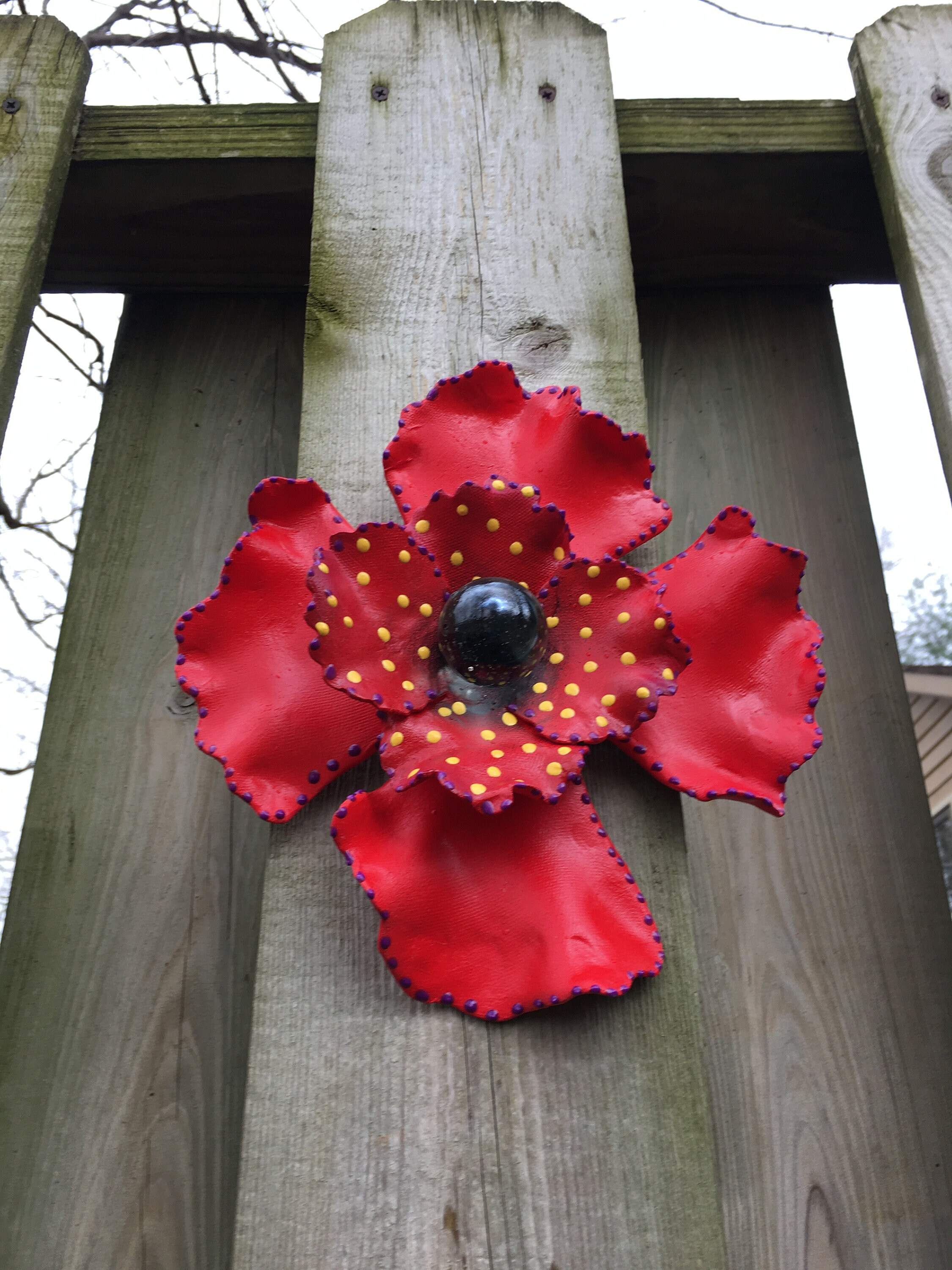 Flowers,Red Fence Flower,Fence Decoration,Patio Decor-Yard art-Flowers ...