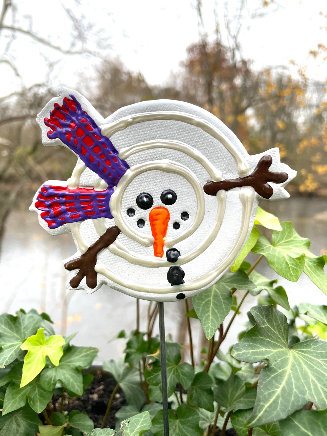 Melted Snowman Garden Stake Plant Decoration Holiday Gift Decor Holiday ...