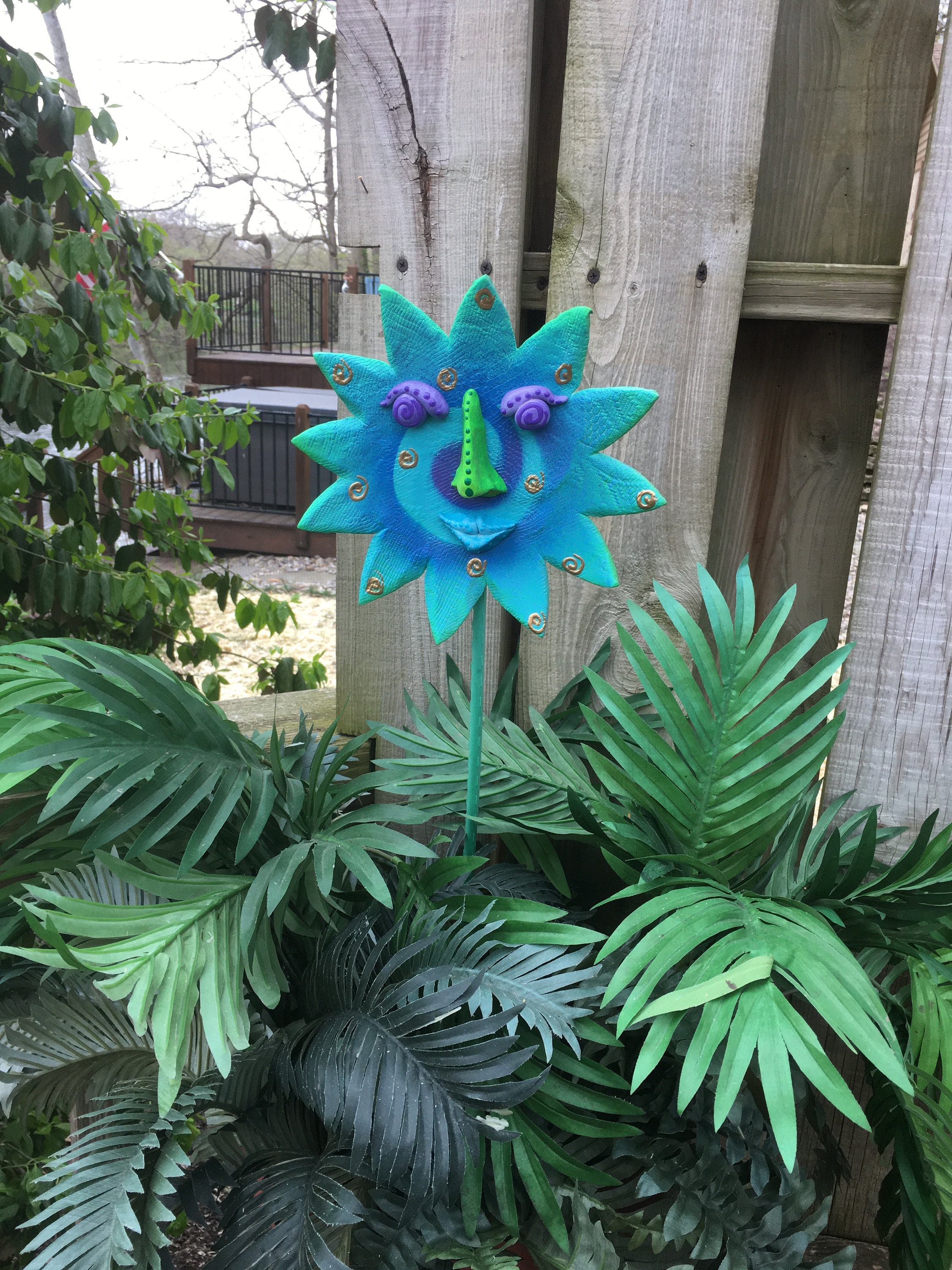 Sun Garden Stake,Yard Art, Great Gift,Lawn decor,Outdoor garden Stake ...