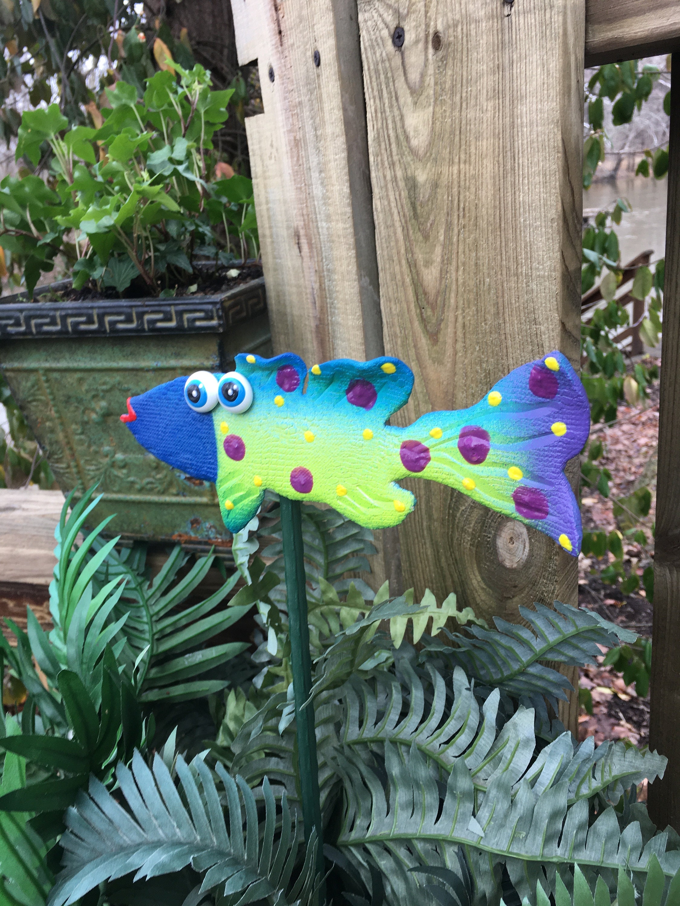 Fish Garden Stake,Fish Garden Stake, Garden Stakes,Potted plants, Great ...