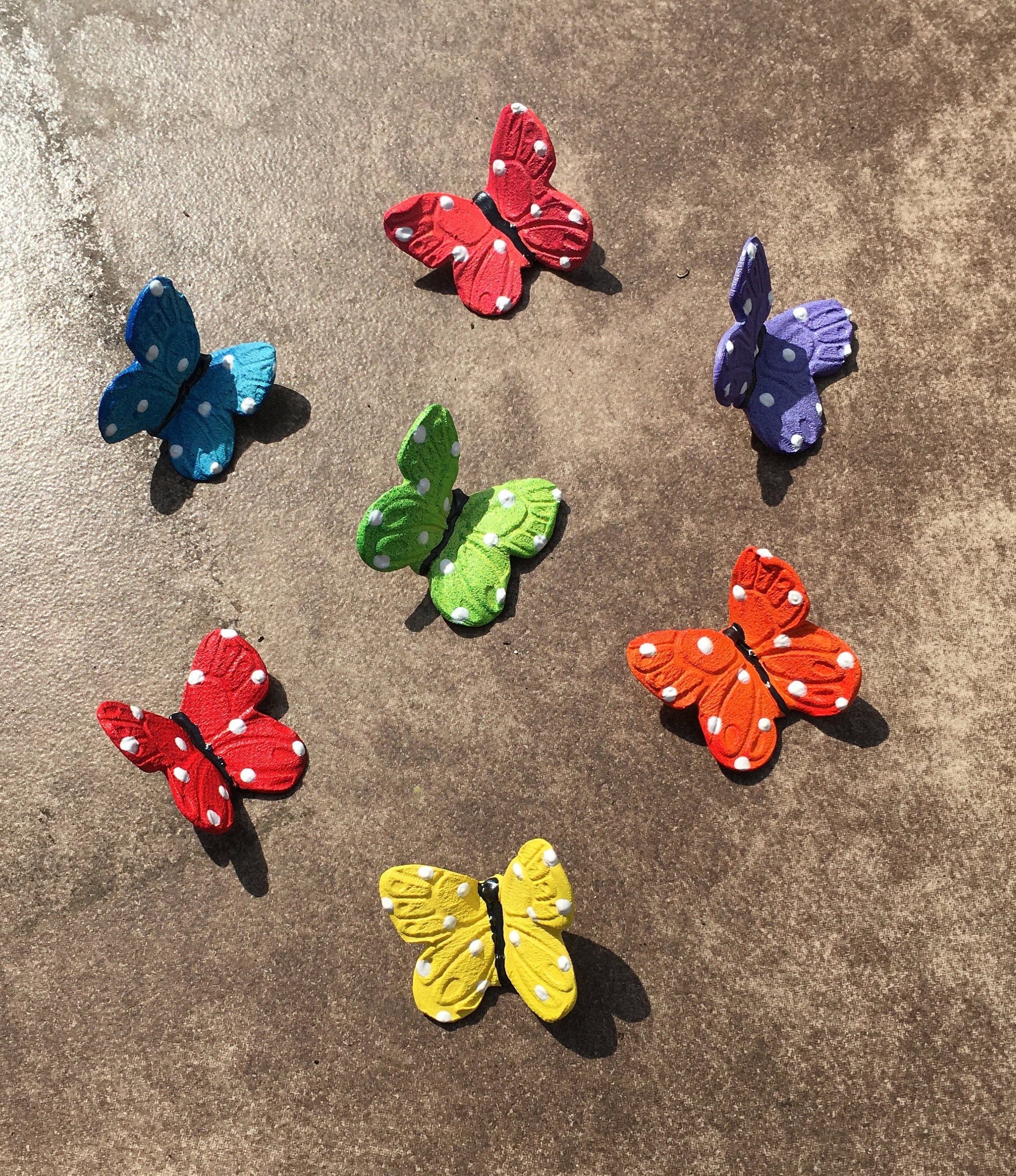 Butterfly Fence Art-Set of Seven-Ceramic Hanging Butterflies-Fence ...