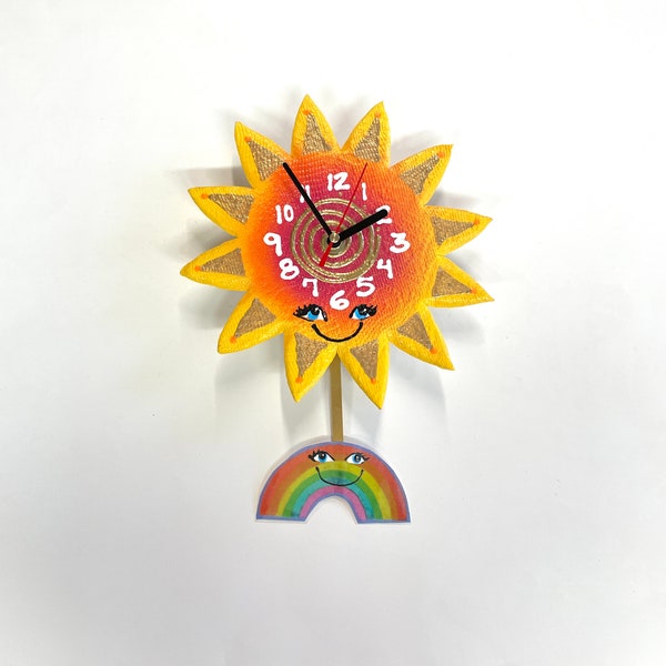 Rainbow Wall Clock - Etsy