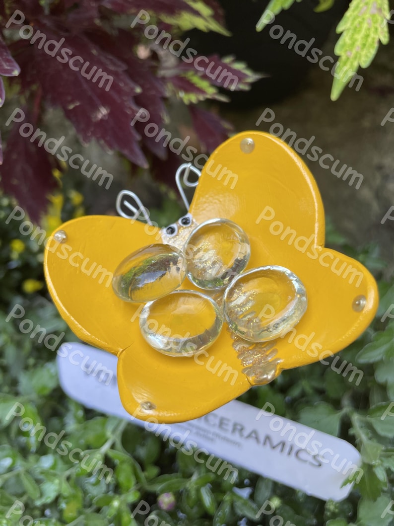Butterfly Puddler Bee Watering Station – Ceramic Bee Bath Garden Stake ...