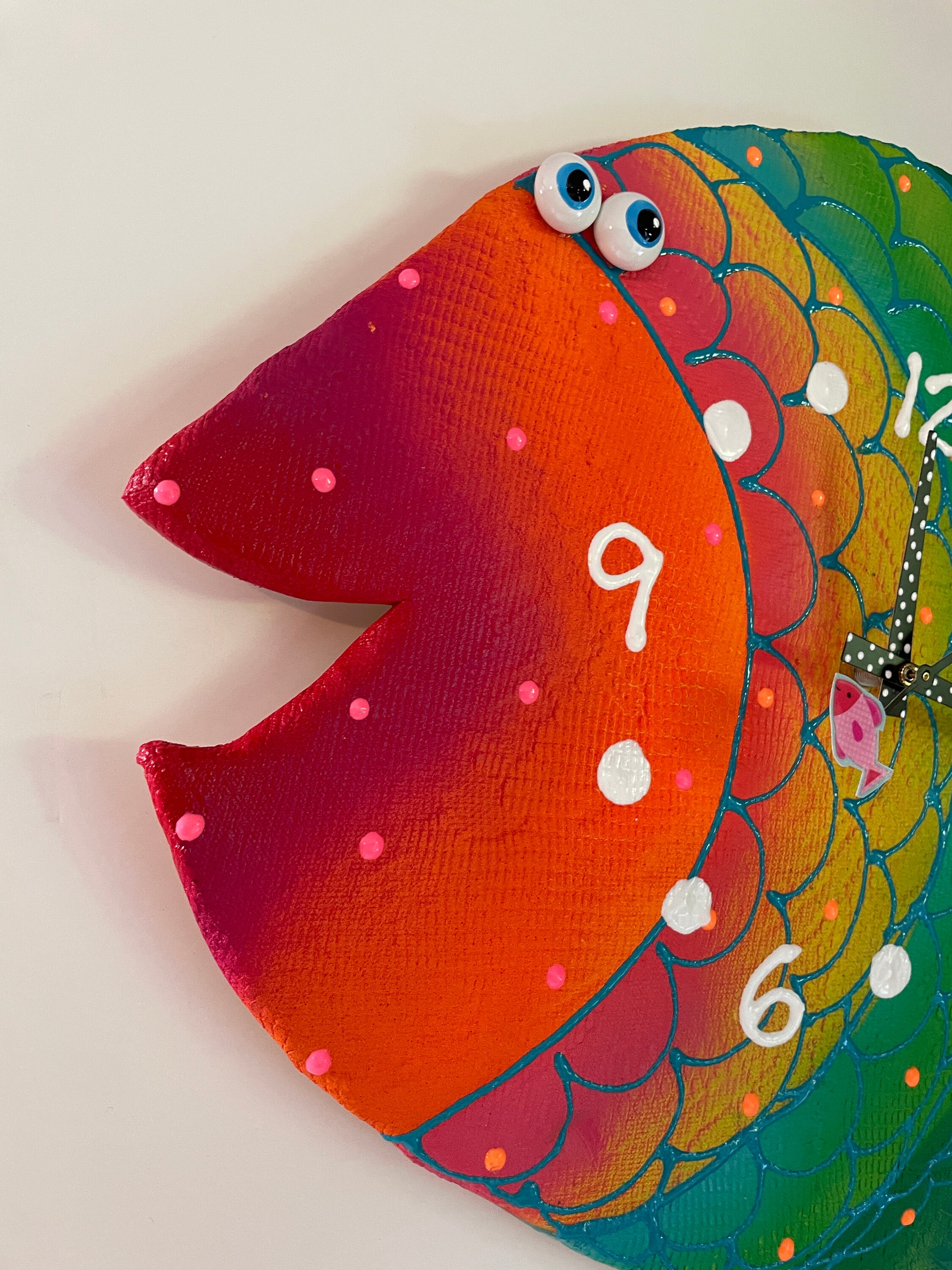 Happy Rainbow Fish Wall Clock, Fish Clock, Clock ,Gift Clock,Tropical ...