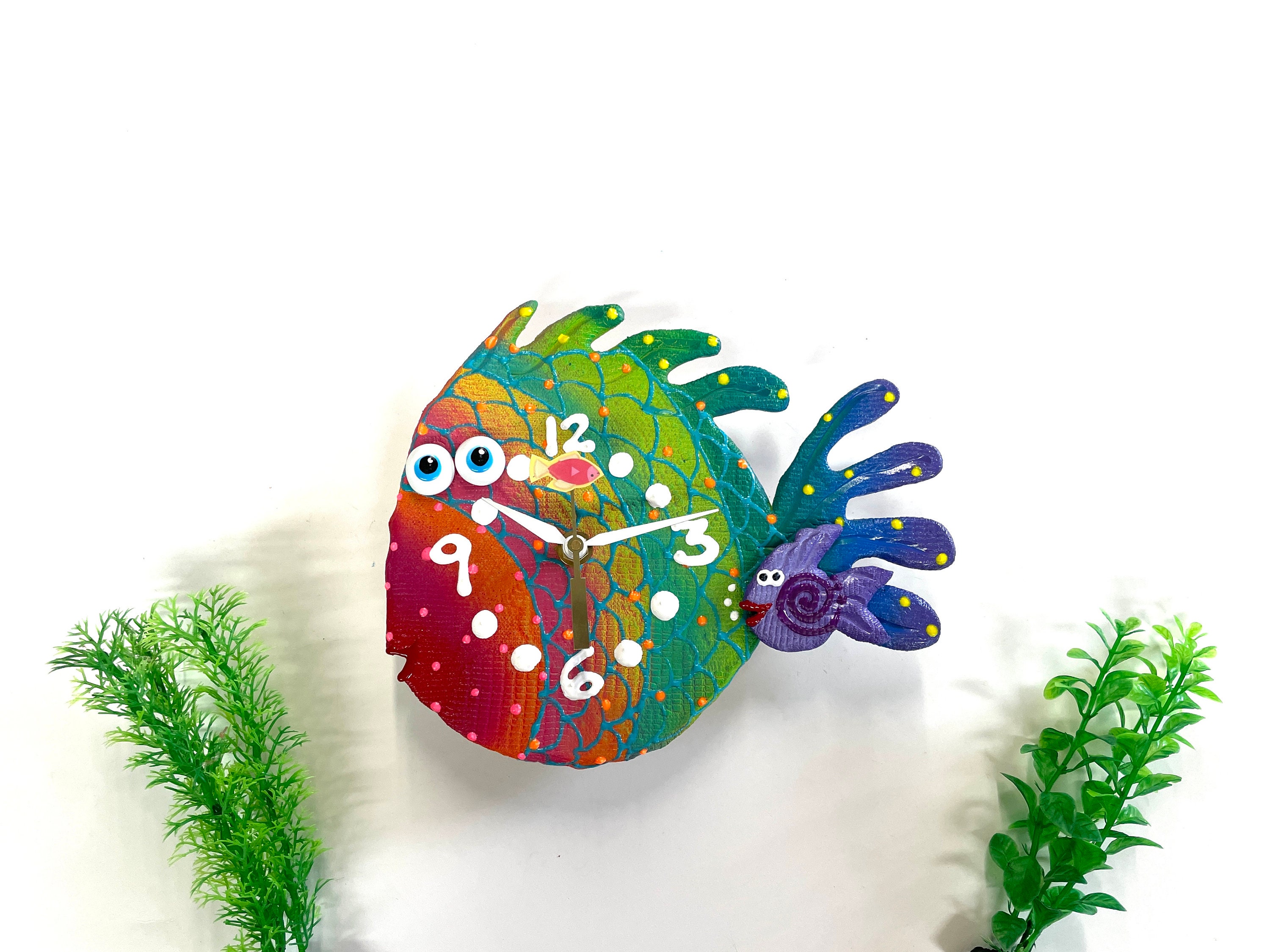 Fish Wall Clock Blowfish Clock,Wall Art Beach House Wall art nautical ...