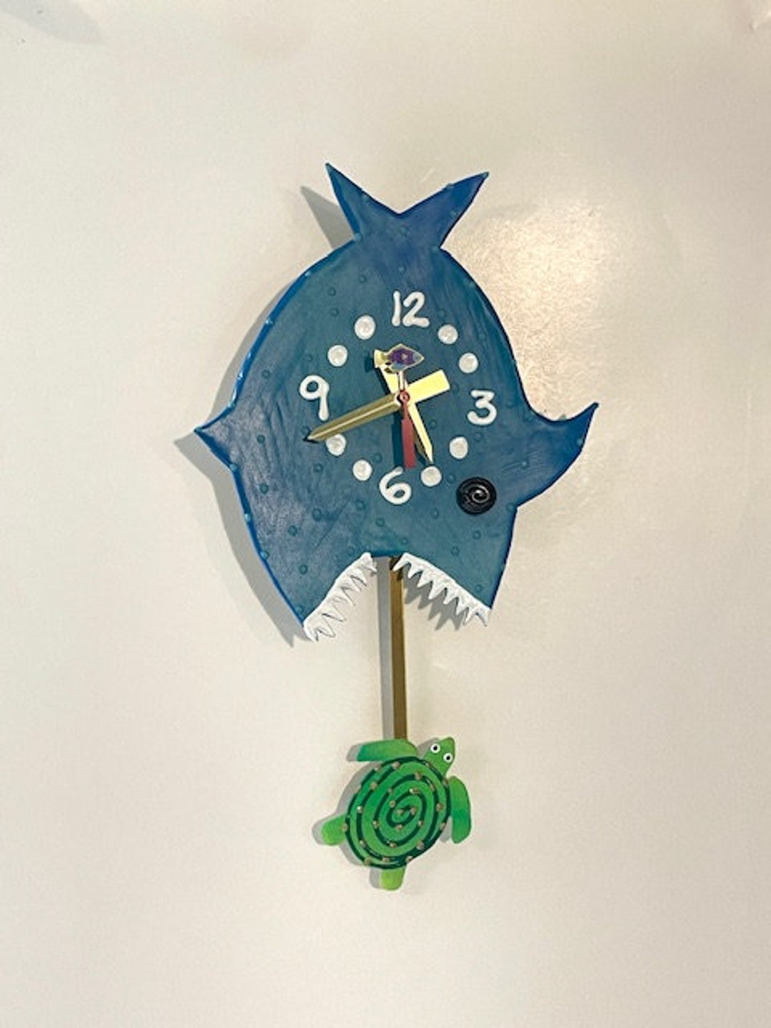 Shark Wall Clock With Pendulum, Beach House Decor, Florida Decor ...