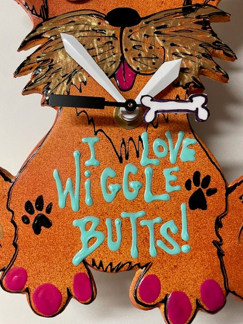 Dog Pendulum Clock,I Love Wiggle Butts Dog Wall Clock,Dog Lover Gift ...