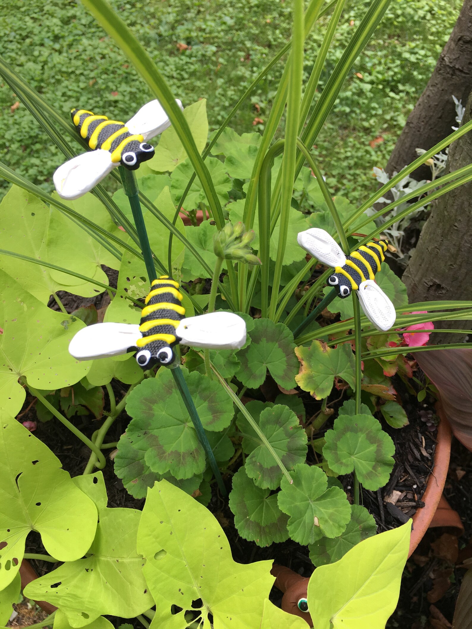 Bumble Bee Garden Stakes,honey Bee Garden Decor, Garden Stakes,potted ...