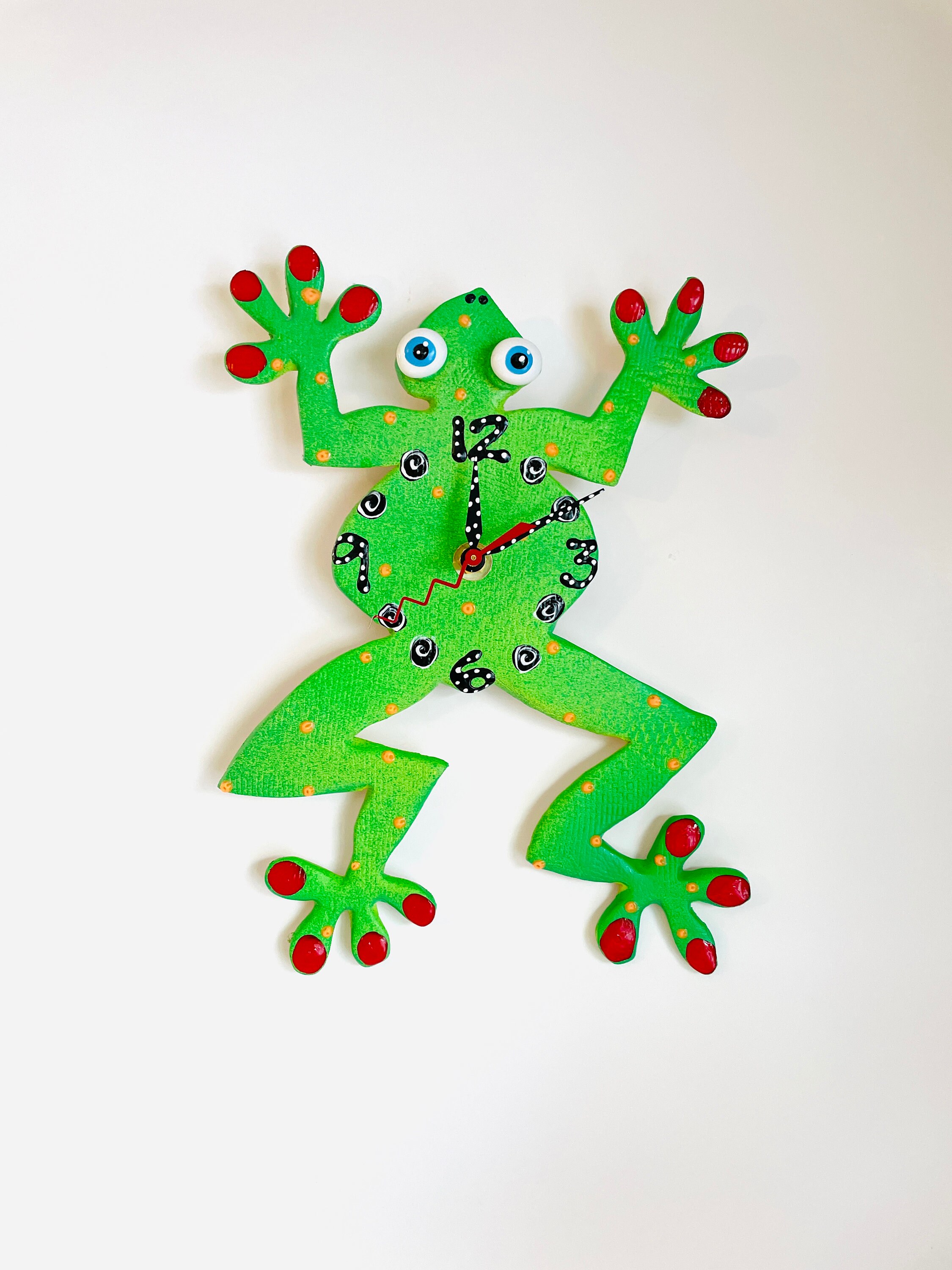 Frog Lover Gift,Kids Wall Clock,Unique Clock,Handmade clock, Frog Clock ...