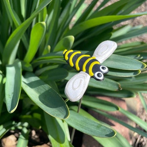 3 Ceramic Bumble Bee Garden Stakes,honey Bee Garden Decor, Garden ...