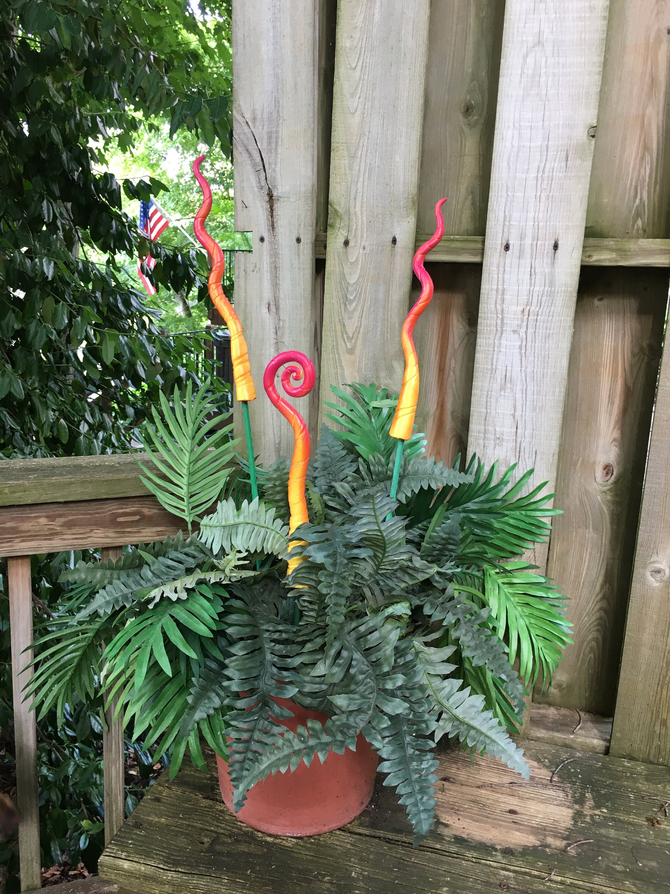 Yard Fern sculpture, Garden decor, Garden stake, Garden sculpture ...