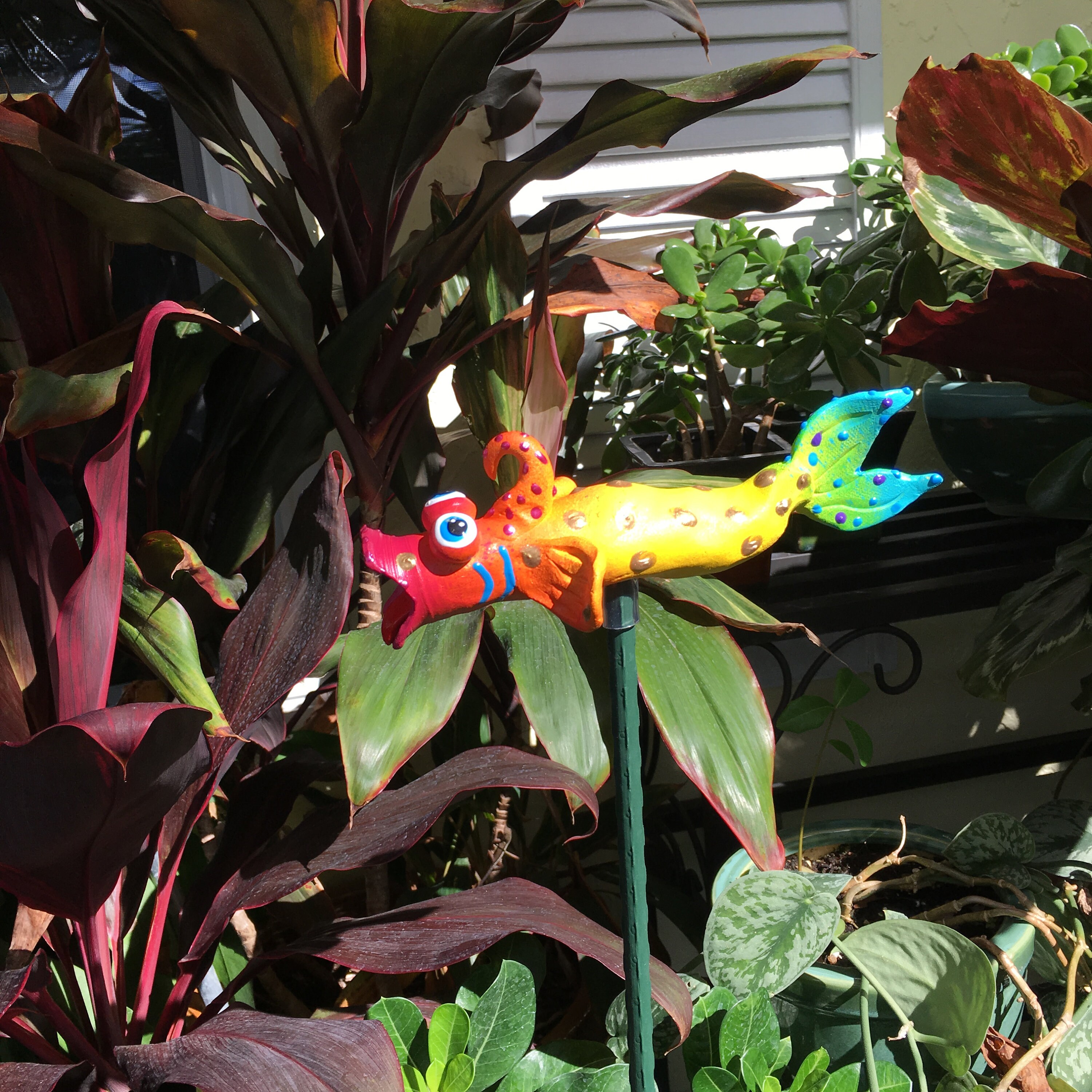 Ceramic Fish Garden Stake, Ceramic Funky Fish Garden Stake,Fish, Garden ...