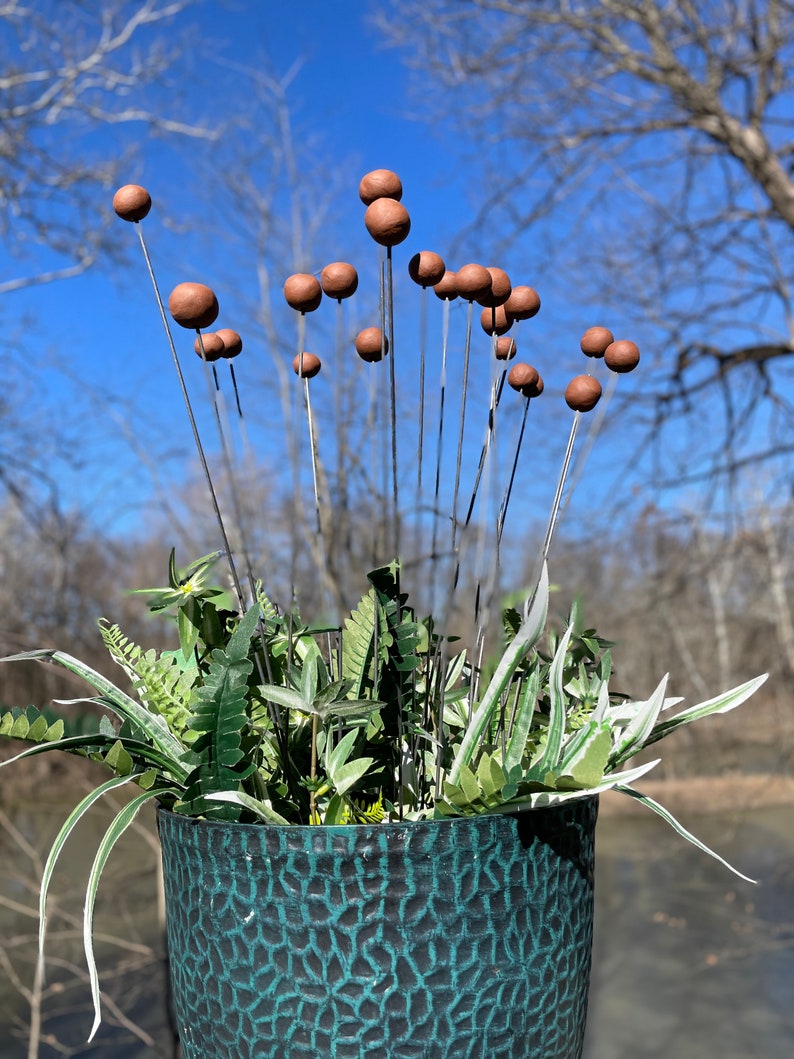 7 Pcs Ball Flowers Unique Garden Sculpture Ceramic Balls - Etsy