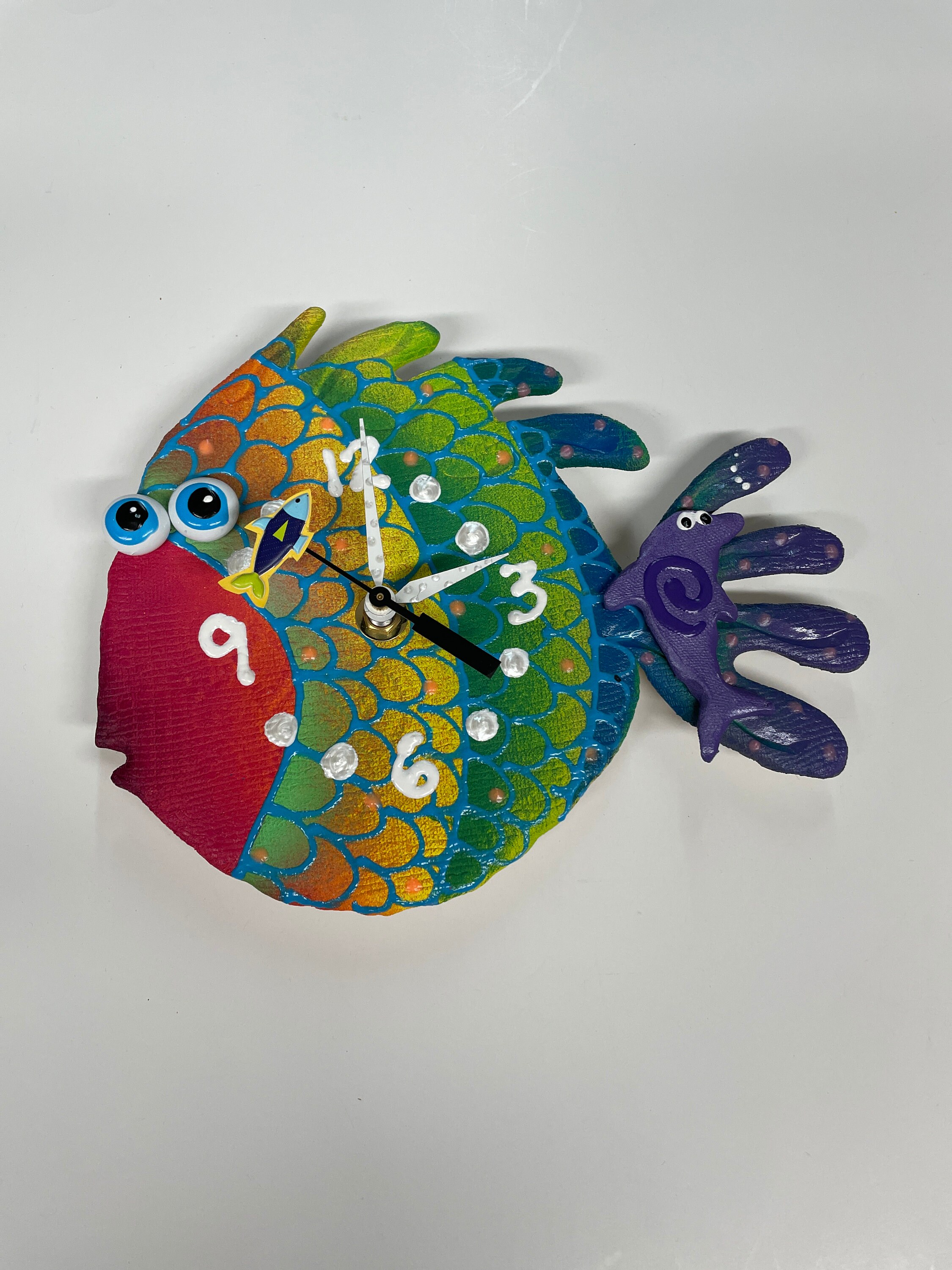 Fish Wall Clock Blowfish Clock, Unique wall Clock,Under the Sea Beach ...
