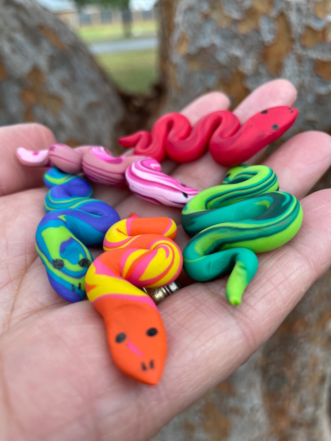 Mini Mystery Snake Garden Snake, Polymer Clay Snakes, Yard Decor ...
