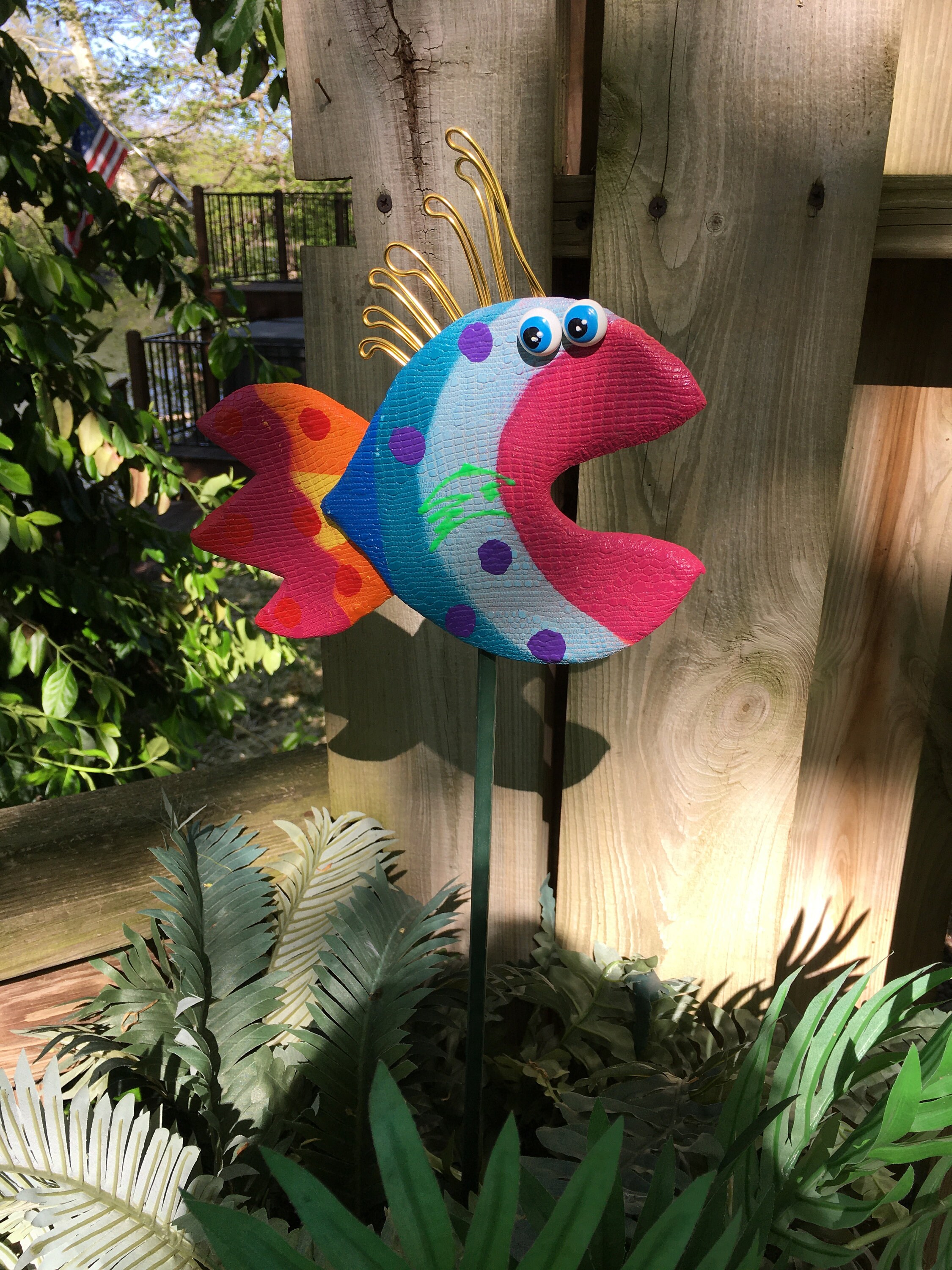 Funky Fish Garden Stake, Garden Stakes,Potted plants, Great Gift,Lawn ...